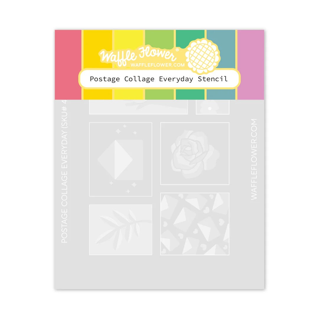 Waffle Flower - Postage Collage Everyday Stencil – Hobby Hoppers