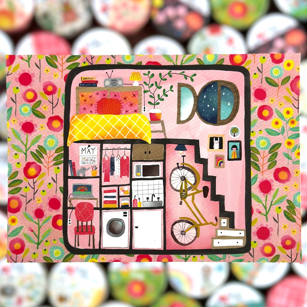 Kate Mason Artist - Postcard- Compact Living Floral – Hobby Hoppers