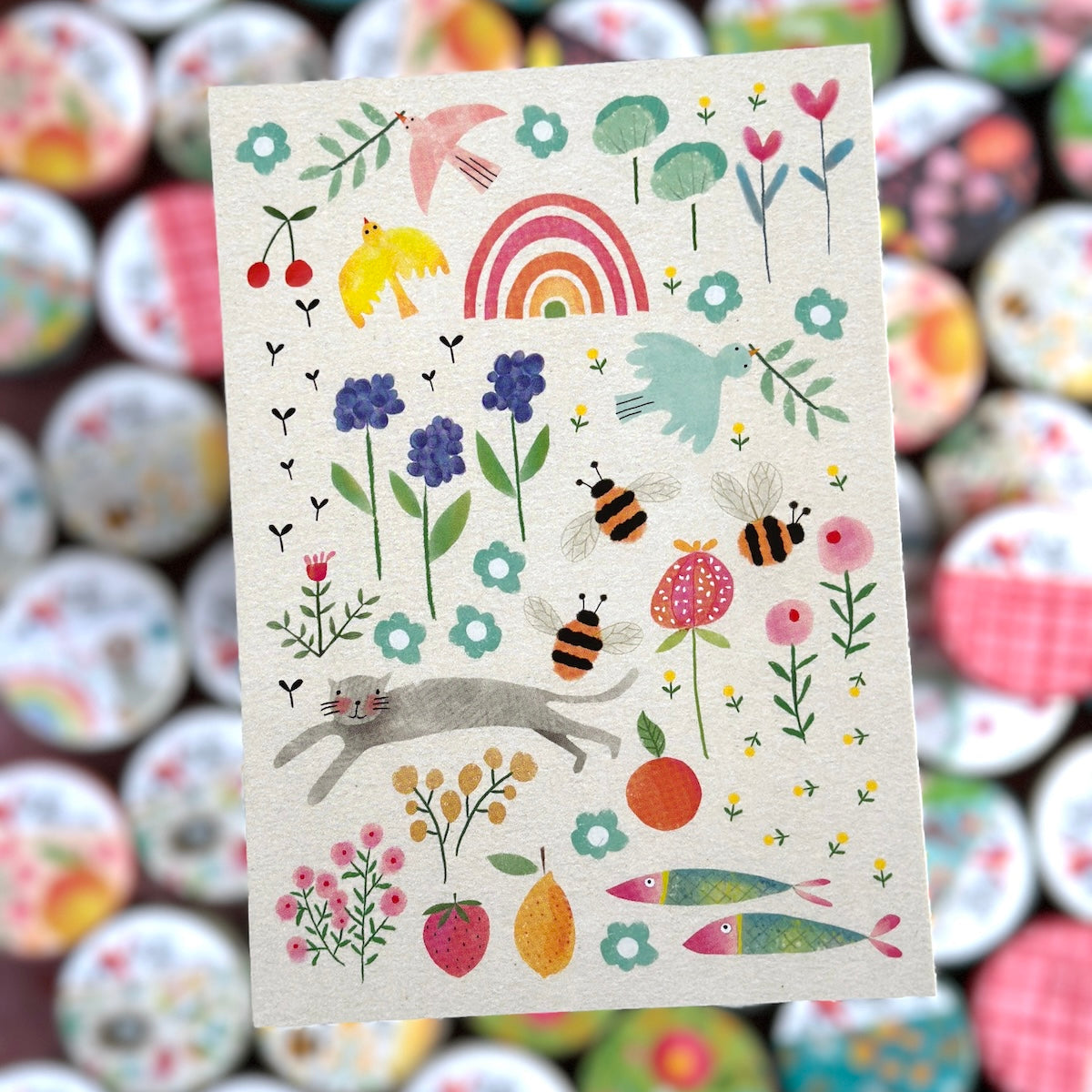 Kate Mason Artist - Postcard - Everything pattern – Hobby Hoppers