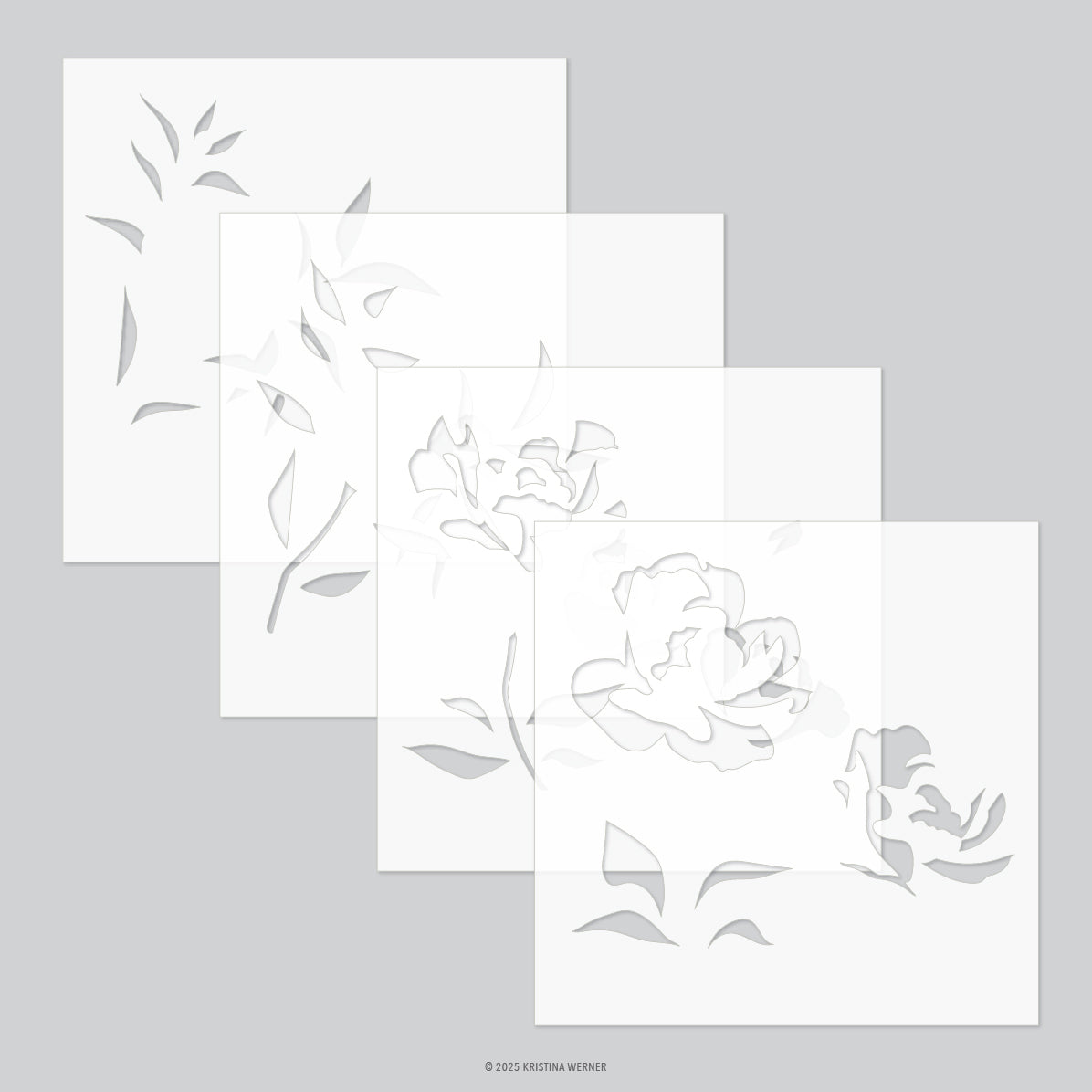 Concord & 9th - Kristina Werner - Long Line Roses Stencil Pack – Hobby ...