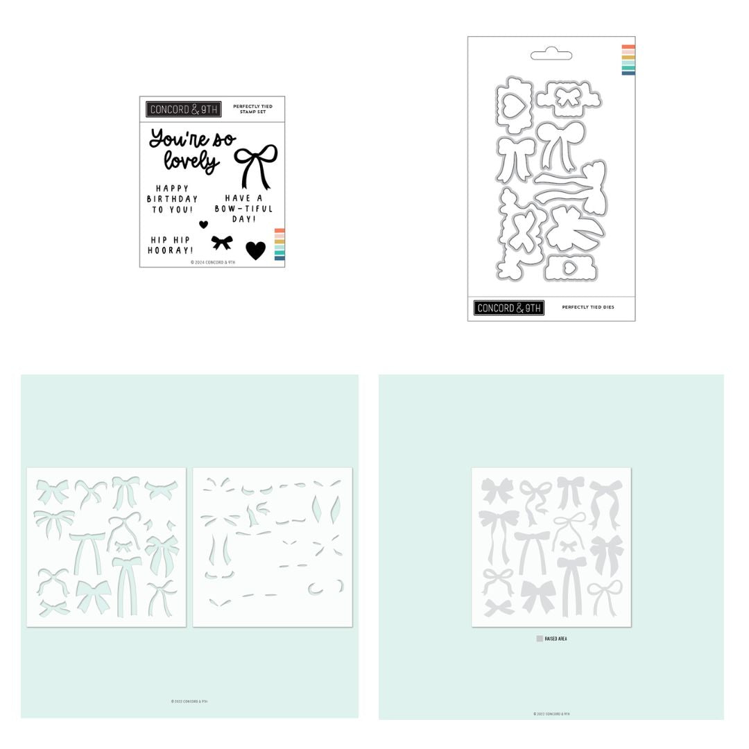 Concord & 9th - Perfectly Tied Stamps Dies Stencils & Embossing Folder ...